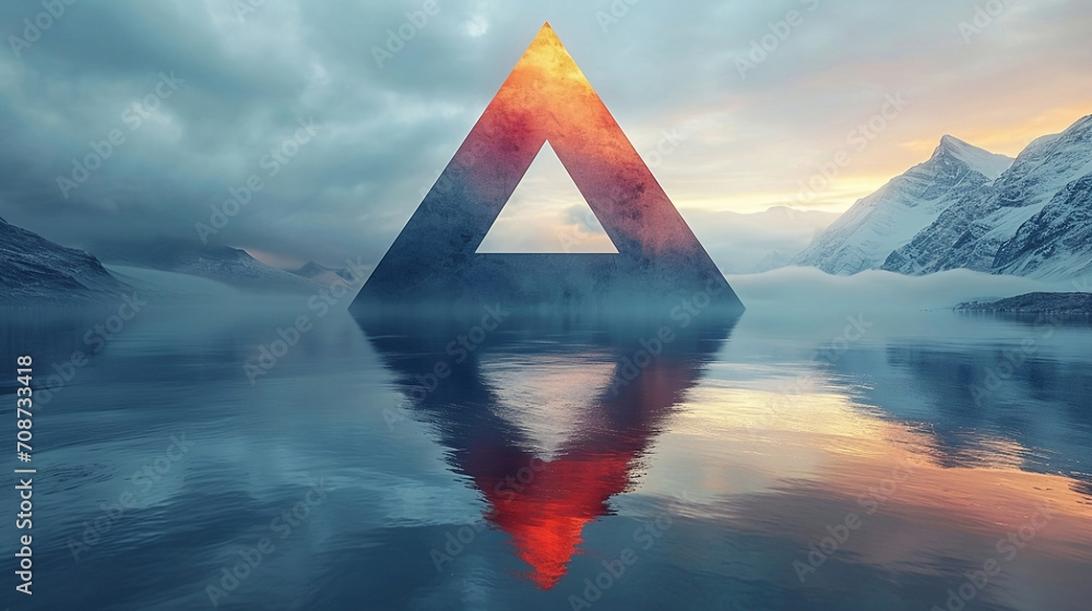 A triangle reflecting on the a hd wallpapers, in the style of water and ...