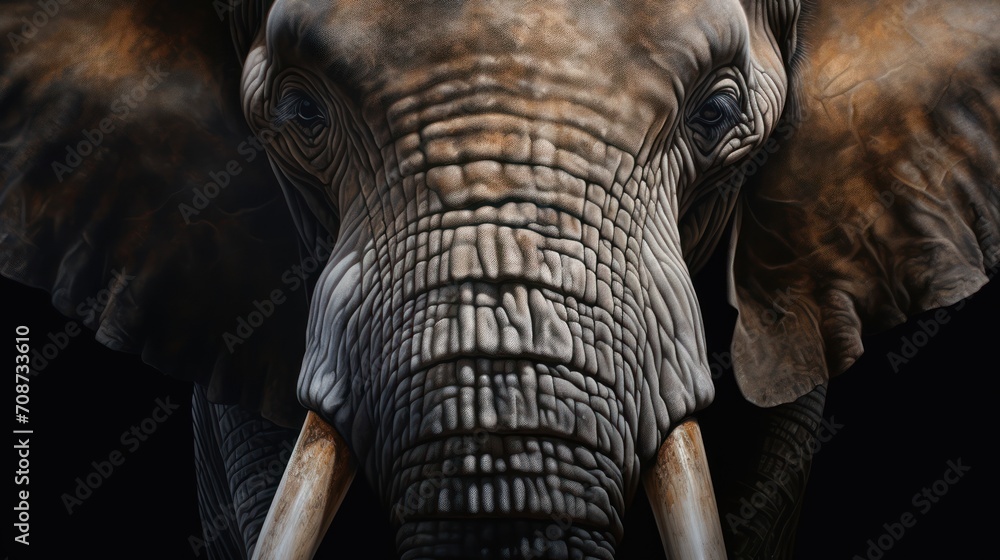 a close up of an elephant's face with tusks and tusks on its tusks and ...