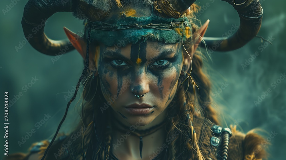 Elf shaman woman. fantasy background and fantasy ambient. mix of elf ...