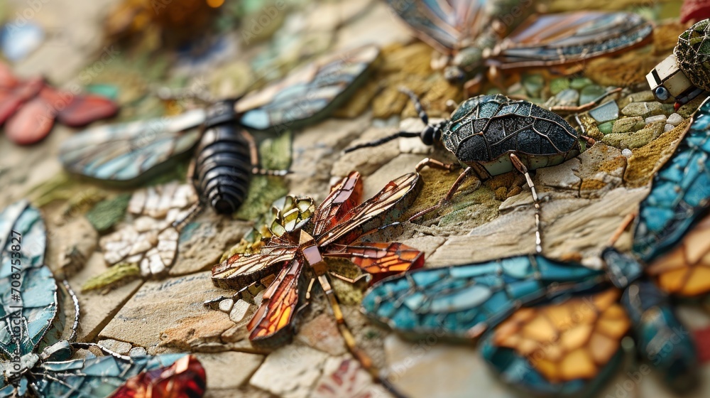 a group of bugs sitting on top of a piece of paper on top of a piece of ...