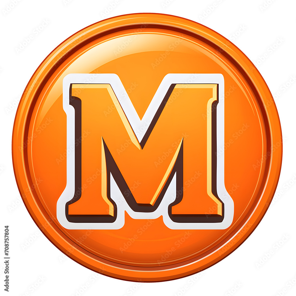 The letter M in orange, letter clipart, character clipart, alphabet ...