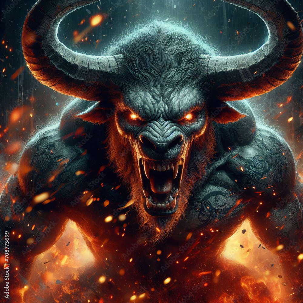 Minotaur (Minos the Bull) is a Cretan monster with the body of a man ...