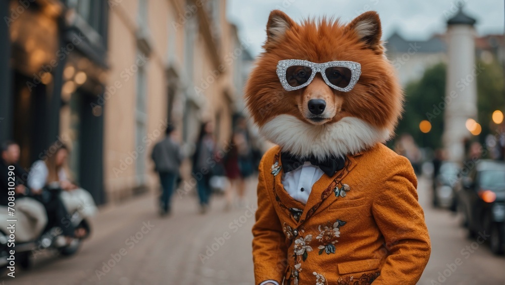 colorful hyper-realistic fantasy portraits of humanized animals Stock ...