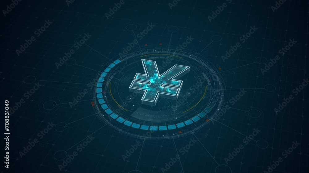 Vidéo Stock Motion graphic of Blue digital money logo with 3D rotation ...