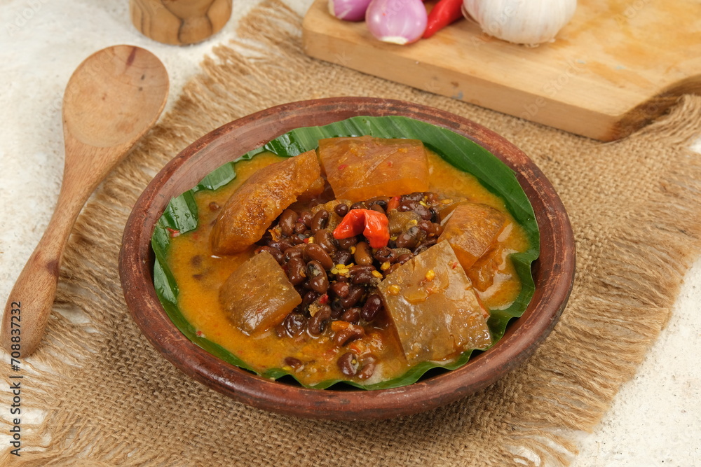 Sambal Goreng Krecek. Javanese spicy stew of cattle skin crackers ...