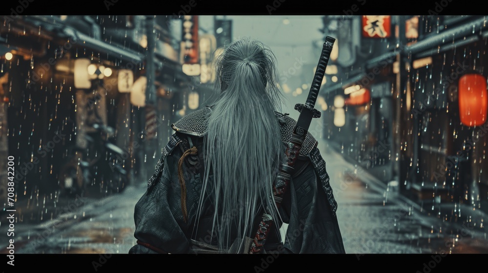 Majestic Muscular Samurai Warrior Poses with Strength and Honor Stock ...