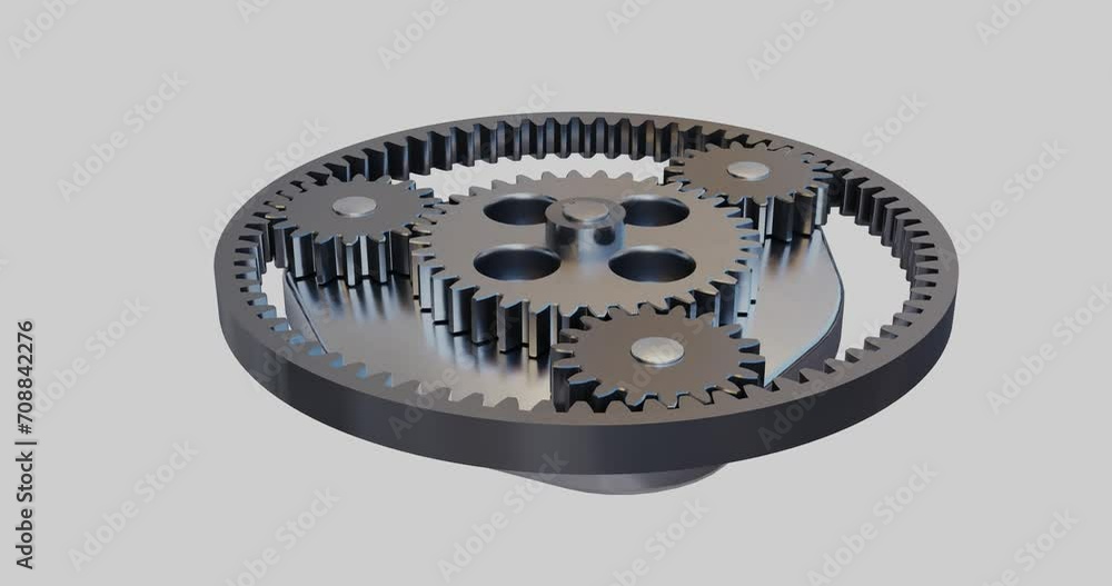 metallic gear animation, mechanical 3d design engineering, cogwheel ...