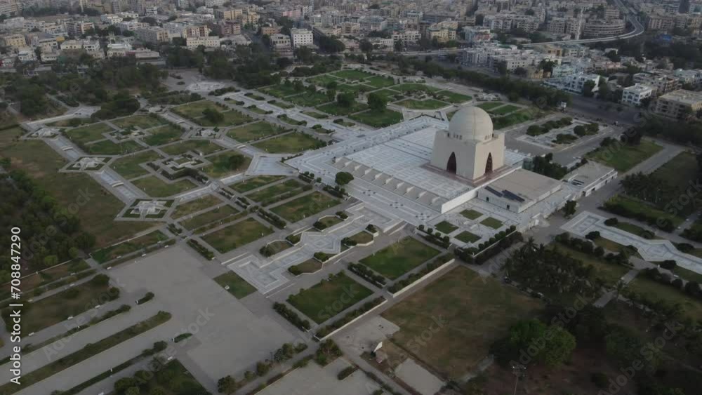 Karachi Pakistan 2020, aerial footage of Mazar-e-Quaid also known as ...