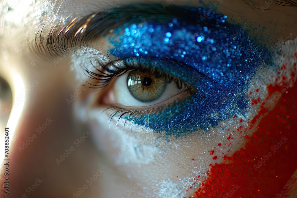 woman watching the 2024 olympic summer games wearing makeup in the ...