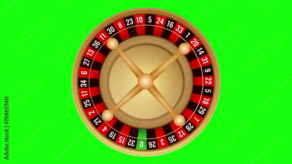 Random Roulette wheel on green screen. Roulette wheel Moving on green screen background, chroma ...