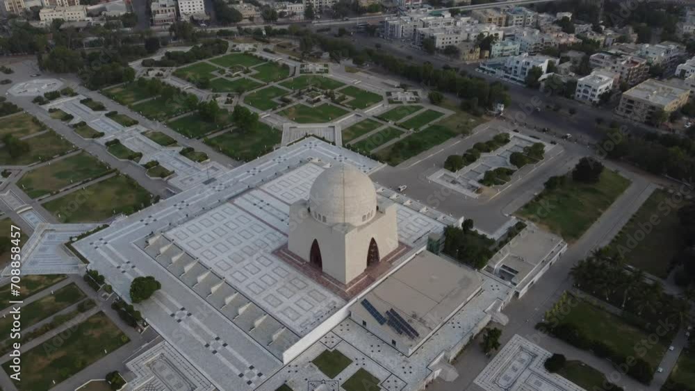 Karachi Pakistan 2020, aerial footage of Mazar-e-Quaid also known as ...