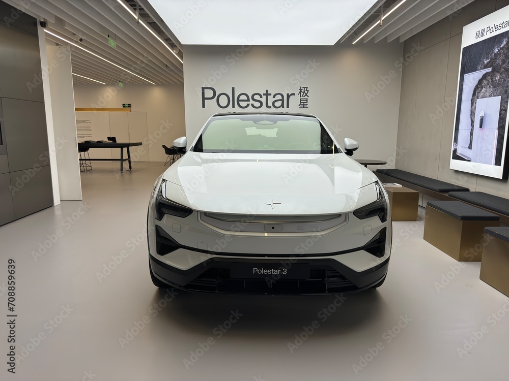 Shanghai,China-Jan.14th 2024: front of Polestar 3 SUV electric car and ...