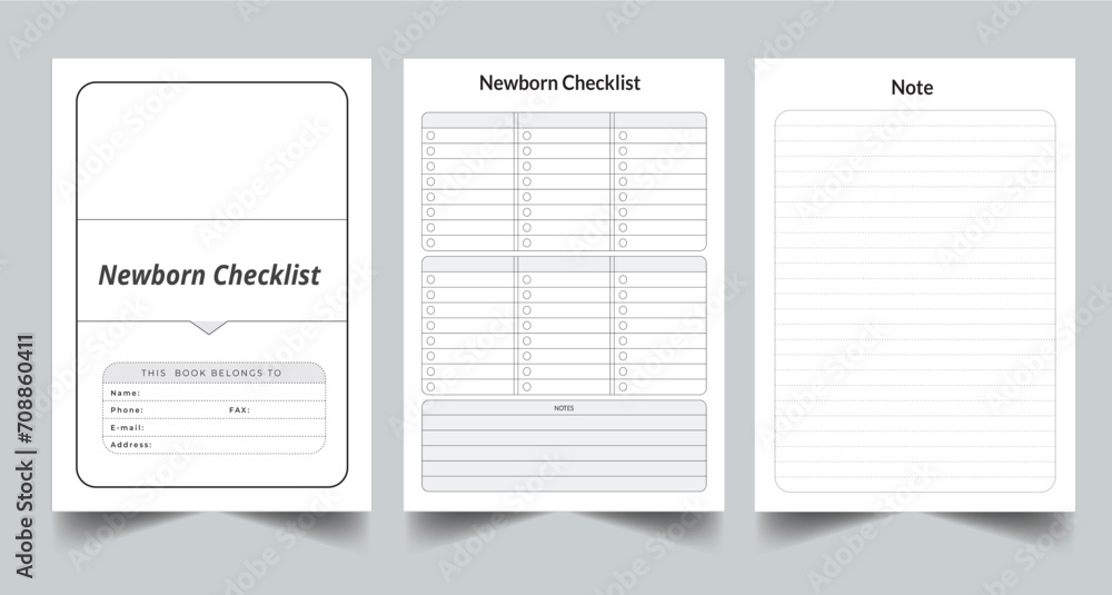 Editable Newborn Checklist Planner Kdp Interior printable template ...