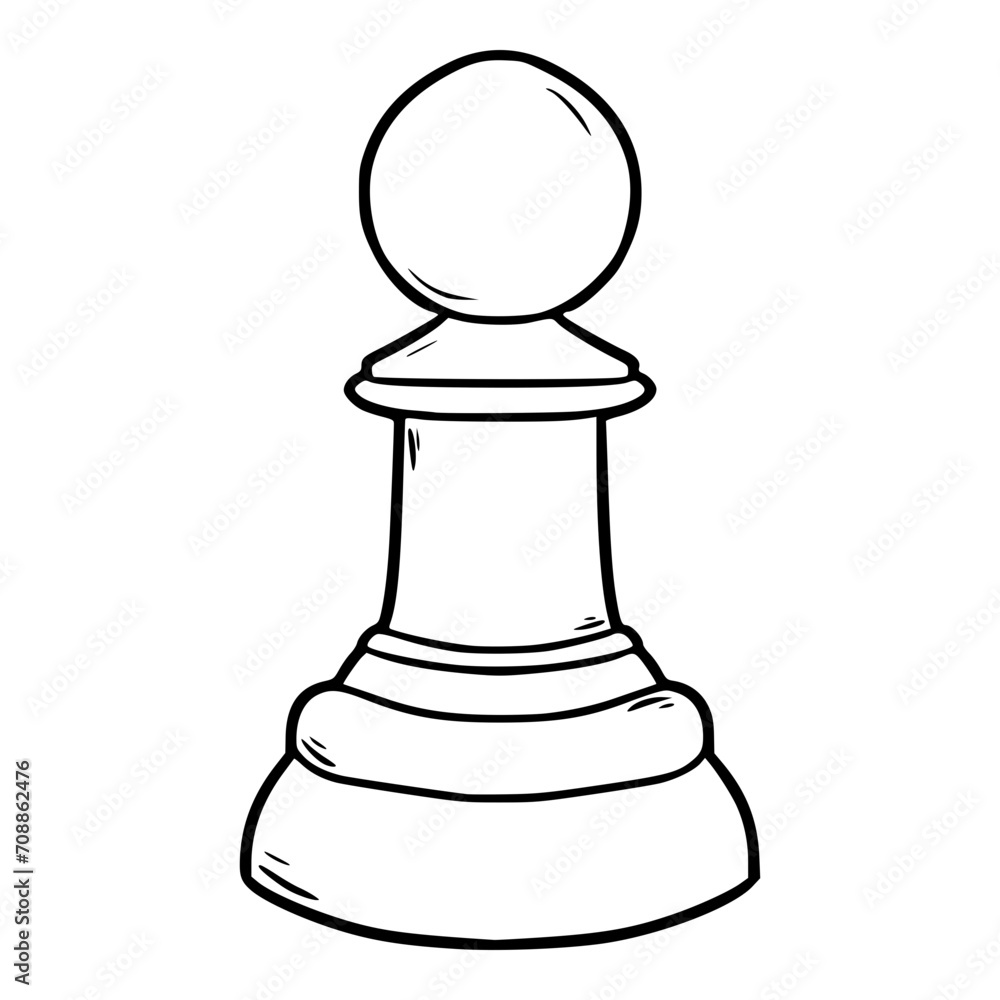 Plakát pawn illustration hand drawn outline sketch vector – Obraz na ...