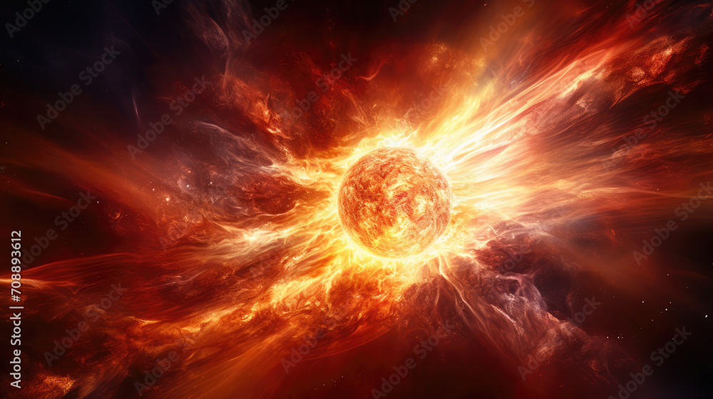 Solar storm erupting from the sun, sending solar flares towards earth ...