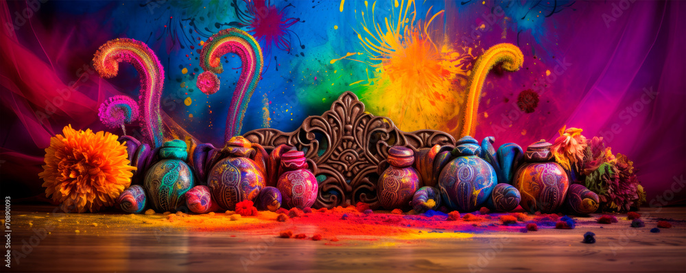 Steeped in the cultural richness of Indian festivals, this image is ...