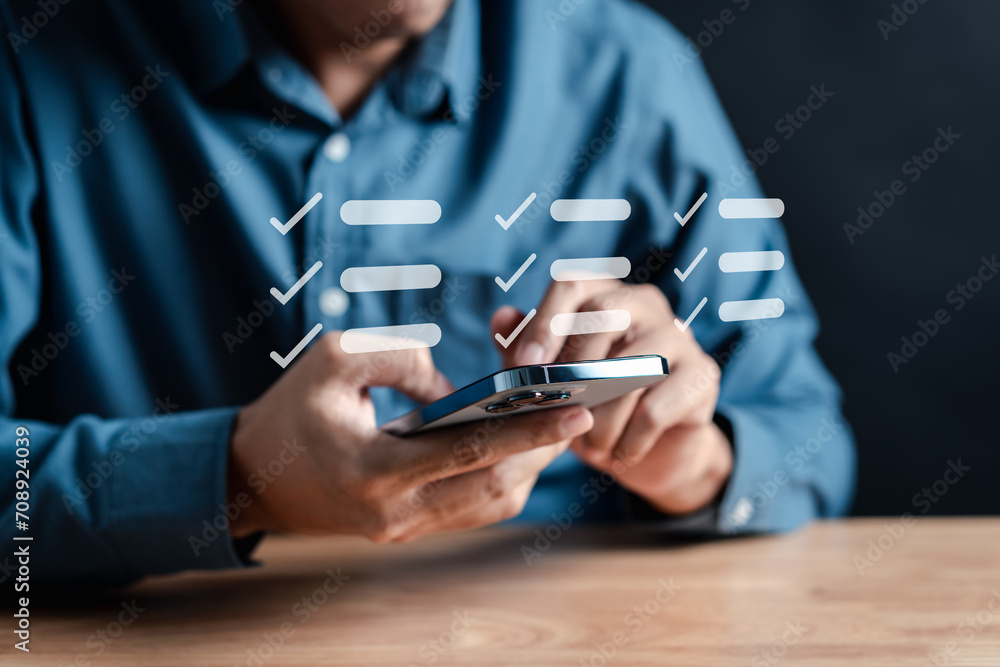 Digital Guarantee Checkmark, business checking quality assurance QA or ...