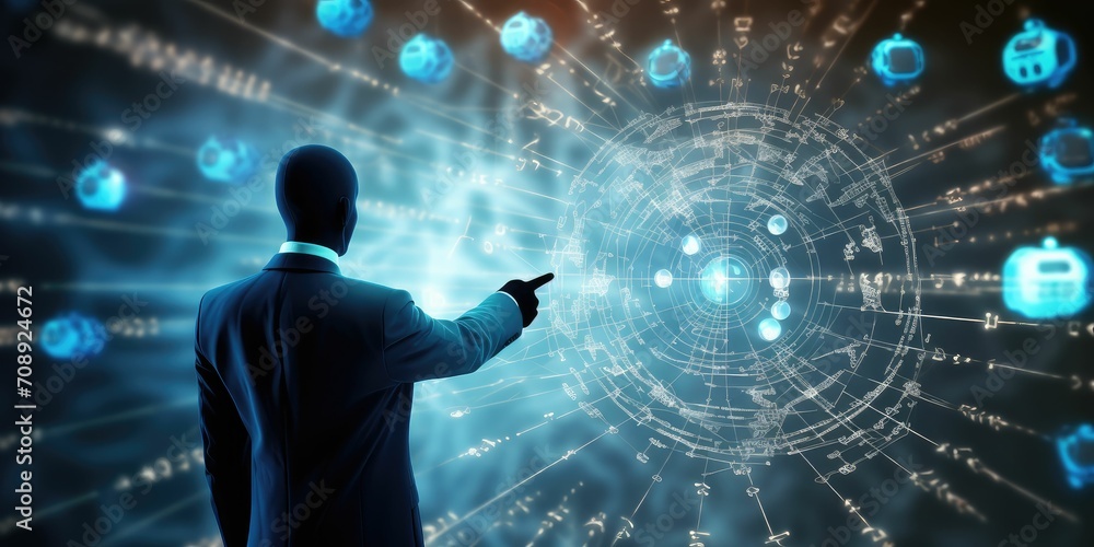 Digital marketing, target, customer network concept. Marketing ...