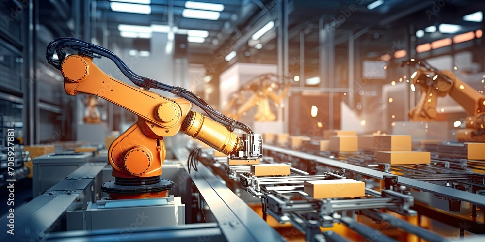 Using automation process to increase productivity. Industrial ...