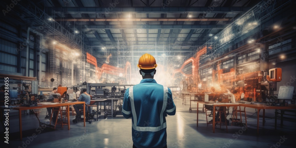 Workplace safety technology for zero accidents concept. Workplace ...