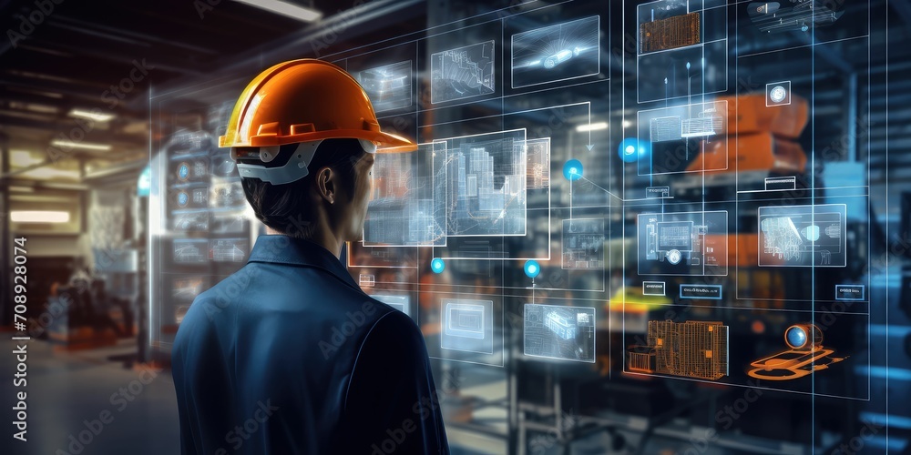 Workplace safety technology for zero accidents concept. Workplace ...