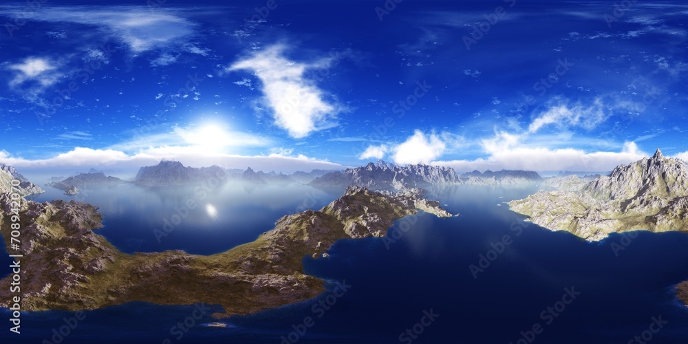 sea panorama, HDRI, environment map , Round panorama, spherical ...