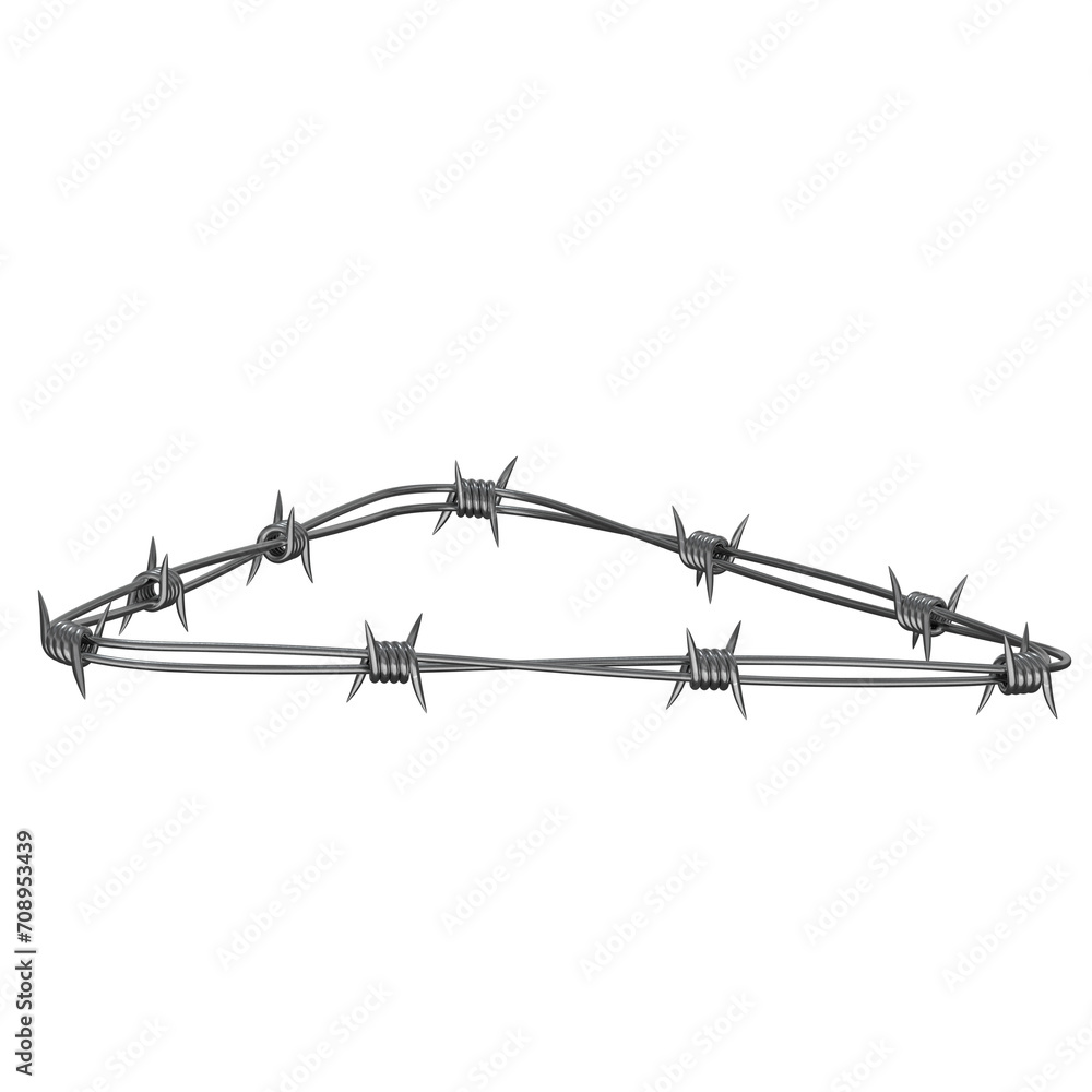 High-Resolution 3D Rendered Barb Wire Elements in 8K: Metallic Steel ...