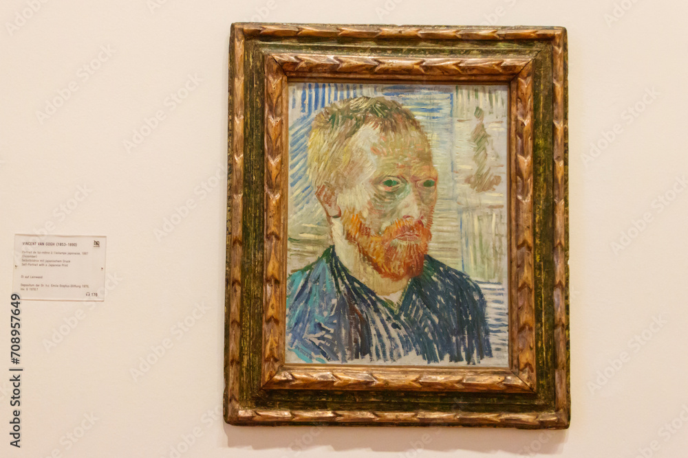 Artwork "Self-portrait with a Japanese Print" 1887 by Vincent van Gogh ...