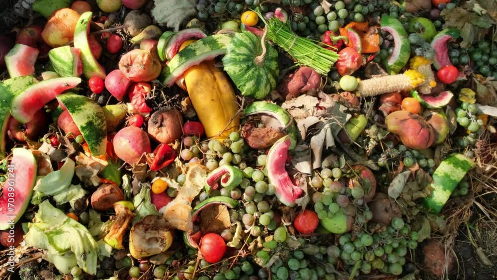 Food Waste. Compostable food scraps. Domestic organic waste for compost from fruits and ...
