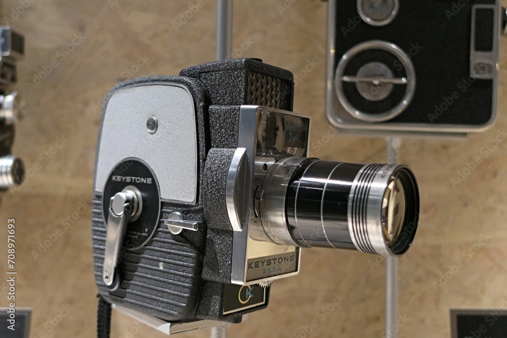 Side view of vintage film camera Keystone Electric Eye K7 Zoom ...