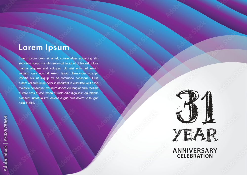 31 year anniversary celebration logotype on purple background for ...