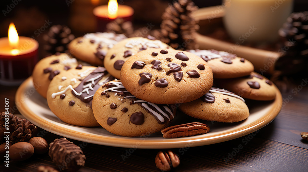 Chocolate chip cookies with chocolate chips - A delicious image of ...