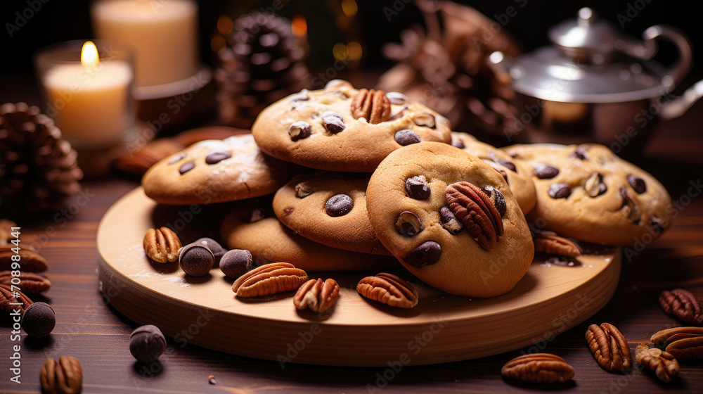 Chocolate chip cookies with chocolate chips - A delicious image of ...