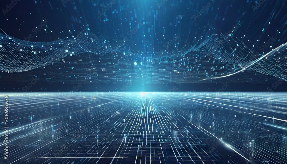 big data concept blockchain 3d illustration information waves and the global database neural ...