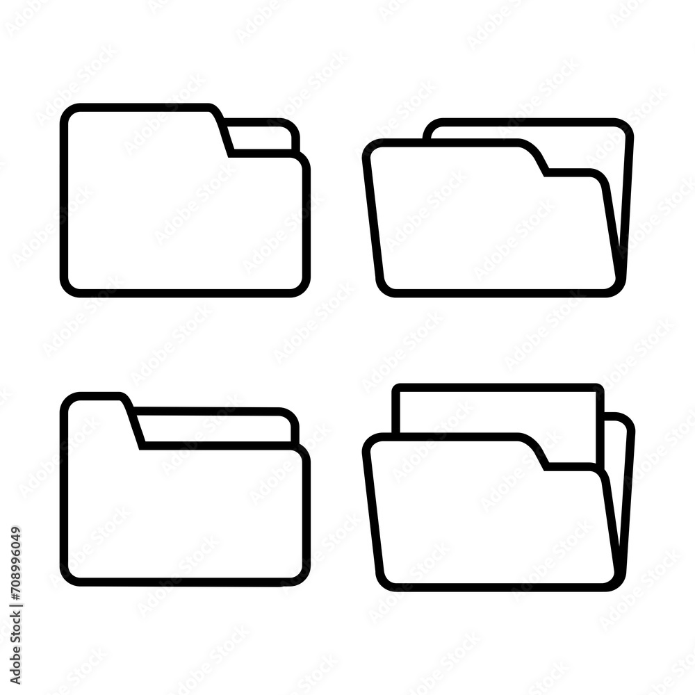 Simple folder icon collection for web app, mobile app, or website in ...