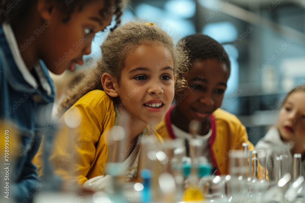 Group of passionate young students engaged in a fun, educational ...