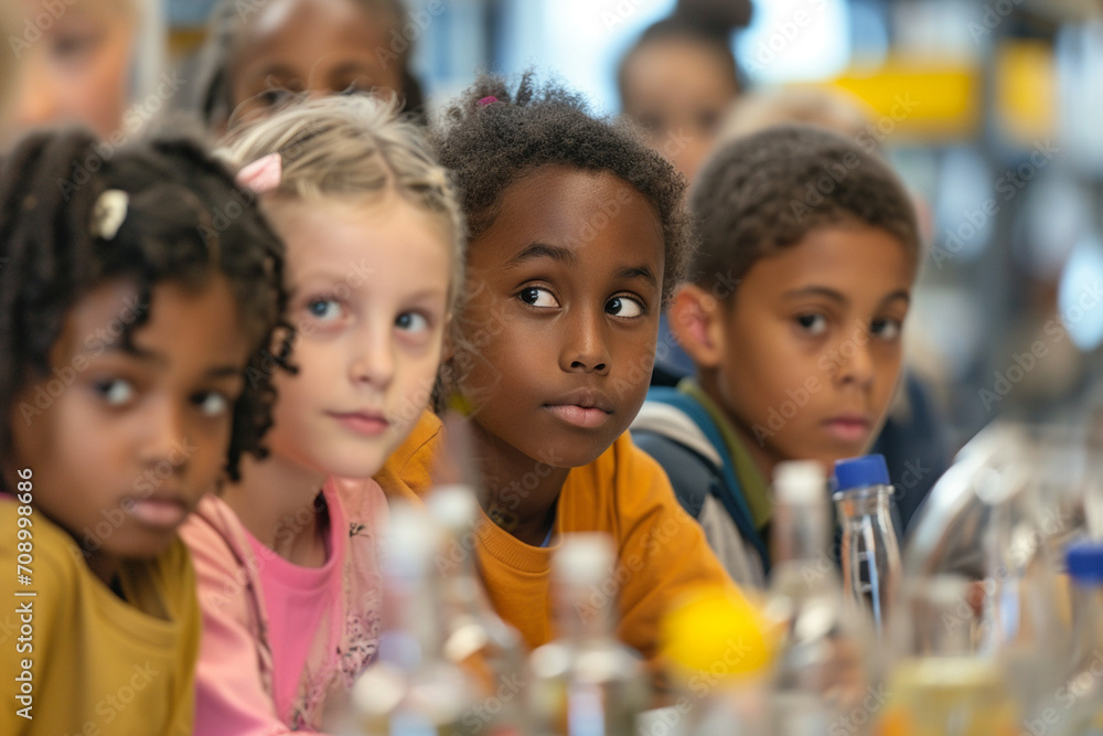 Foto de Group of passionate young students engaged in a fun ...