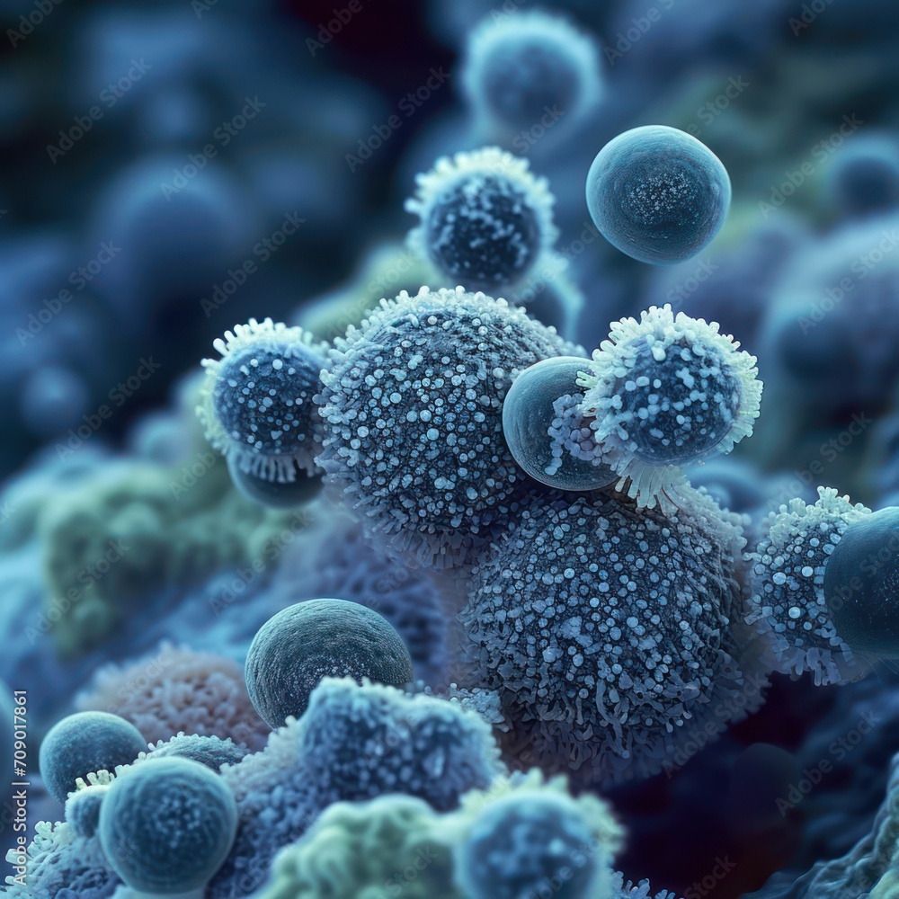 Bacillus subtilis bacterium under the microscope - AI Generated Digital ...