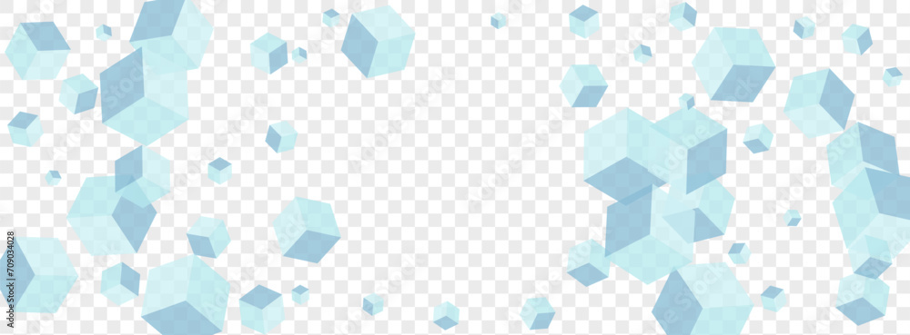 Blue Box Background Transparent Vector. Cubic Empty Texture. Grey ...