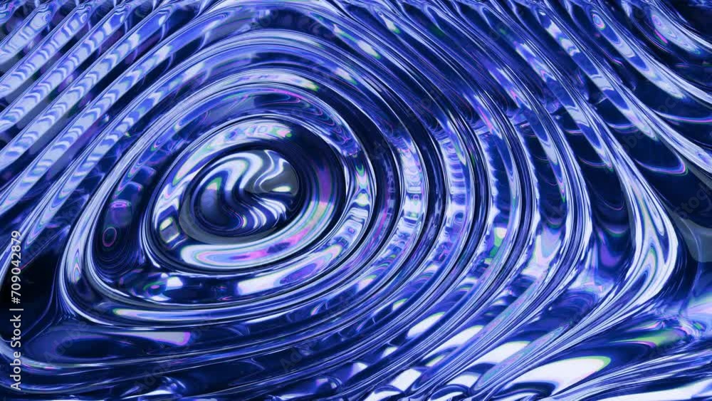 3d abstract dynamic animation of liquid glass with light dispersion ...