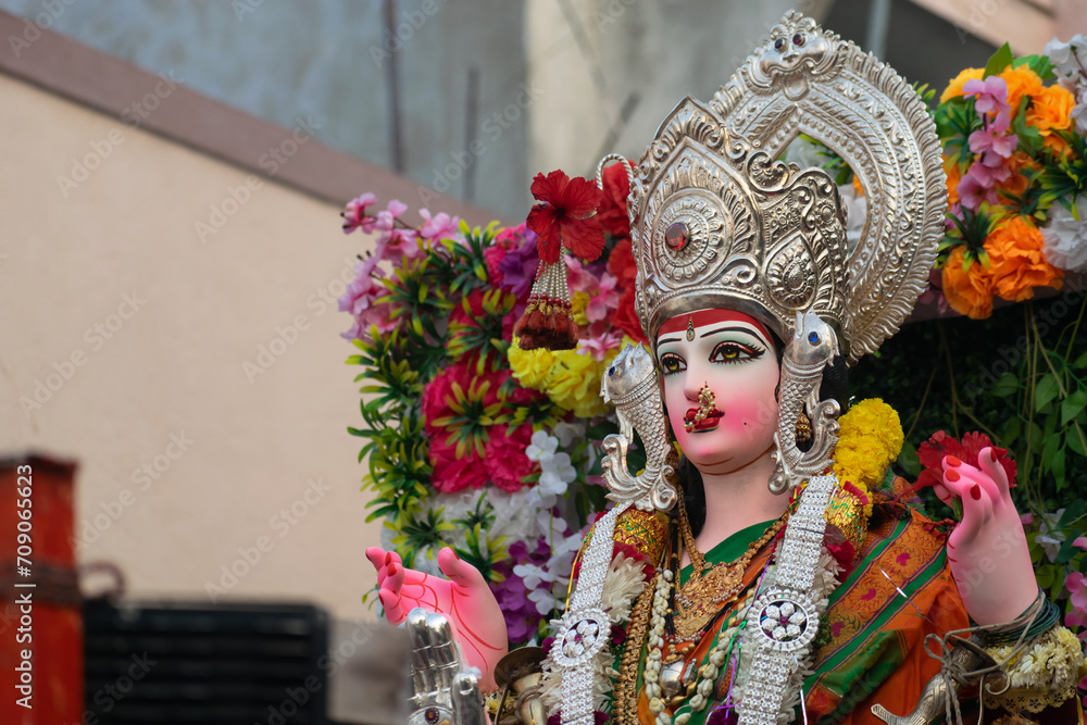 Picture of statue of Goddess durga during the festival of Navratri ...