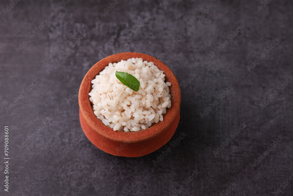 Brown Rice or Kerala boiled rice. Traditional Onam sadhya rice. Popular ...