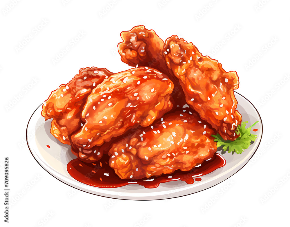 crispy fried korean chicken wings in galbi sauce, Korean fried chicken ...