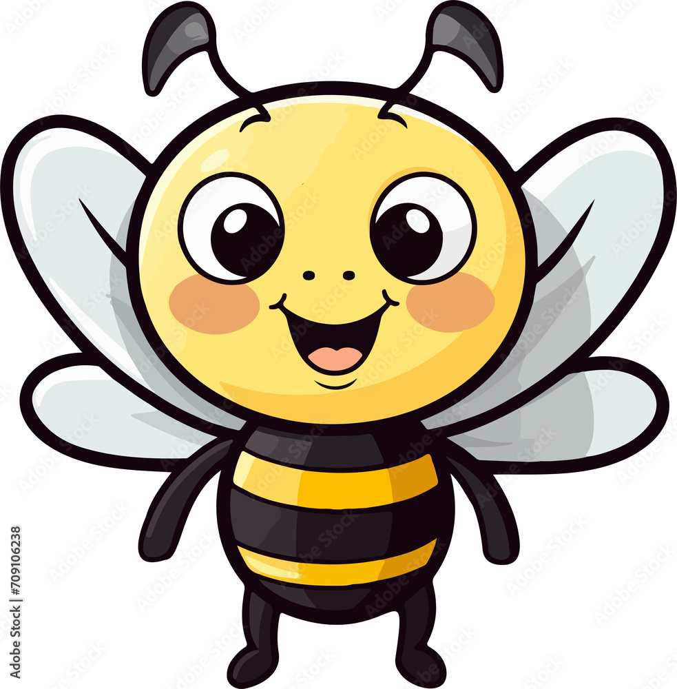 Cute bee clipart design illustration Stock Illustration | Adobe Stock