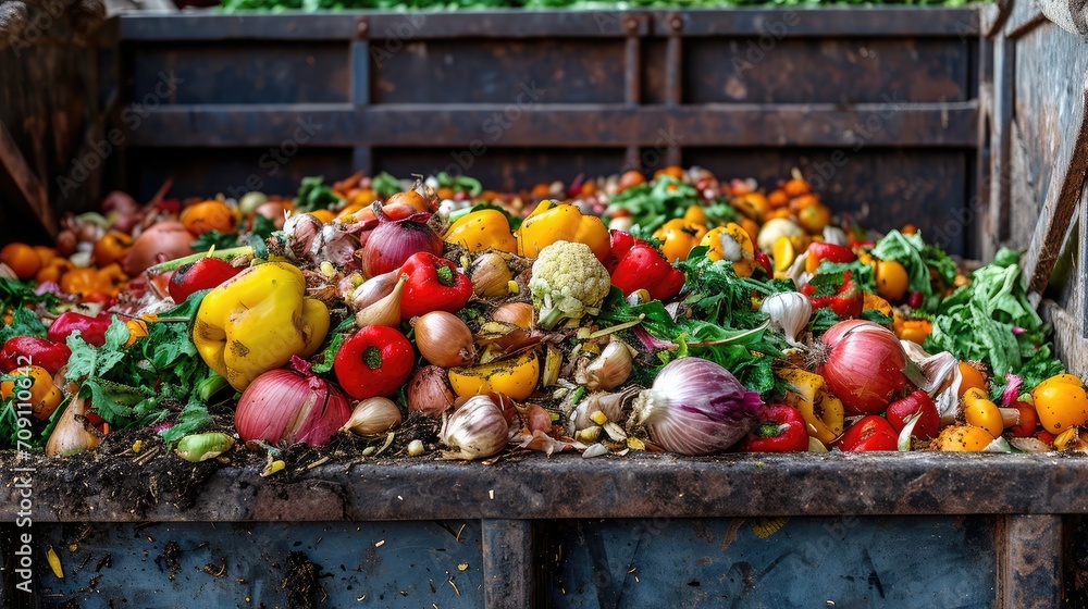 Expired Organic bio waste. Mix Vegetables and fruits in a huge ...