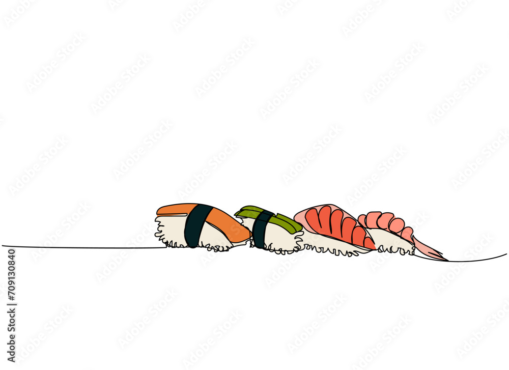 Sushi set, salmon nigiri, Aburi nigiri, shrimp nigiri, tuna nigiri ...