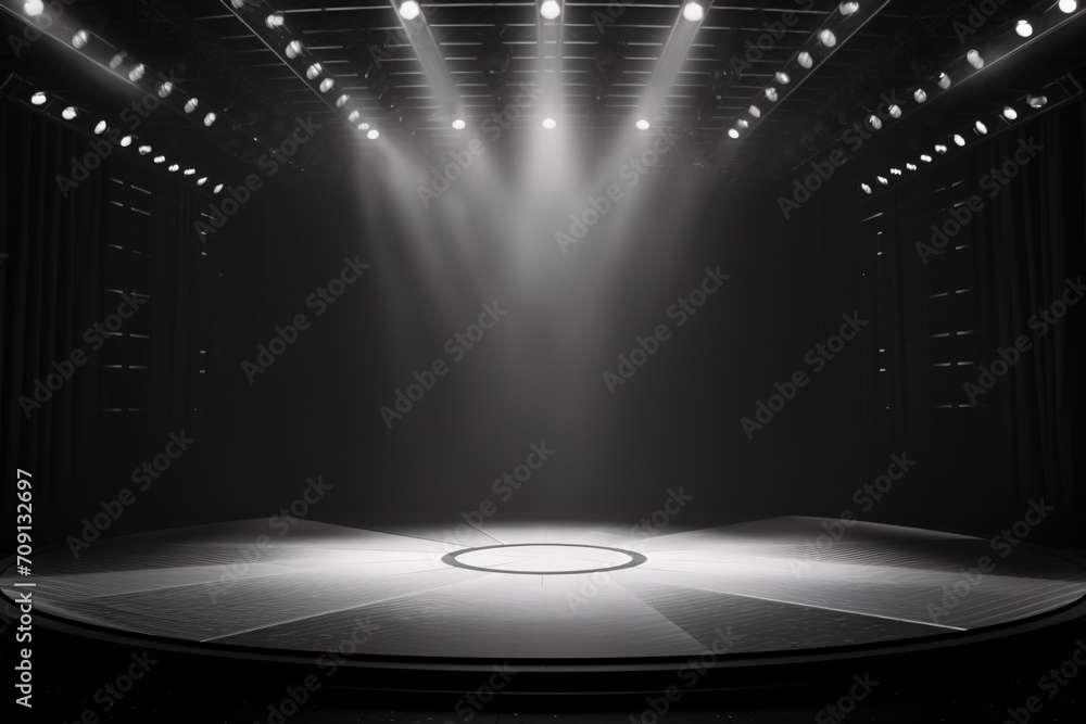 Artistic performances stage light background with spotlight illuminated ...