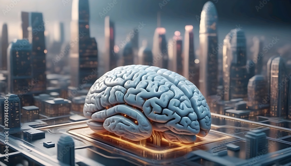 Cross section of the human brain, showcasing different regions and ...