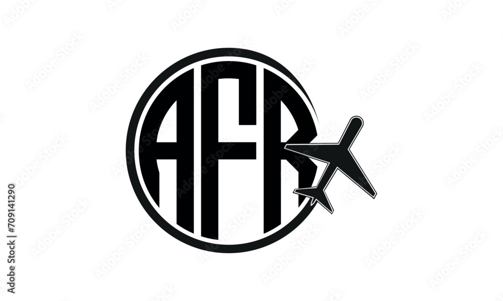 AFR three initial letter circle tour & travel agency logo design vector ...