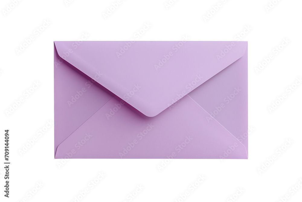 Blank light purple envelope mockup isolated on transparent background ...